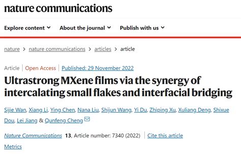 《nature Communications》刊发北航化学学院程群峰教授课题组研究成果 化学学院