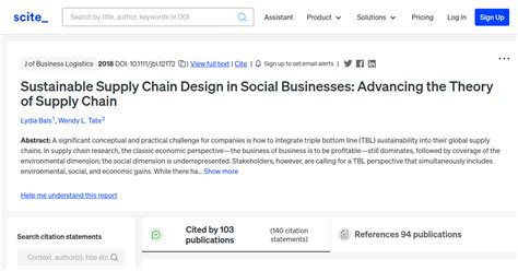 Sustainable Supply Chain Design In Social Businesses Advancing The Theory Of Supply Chain