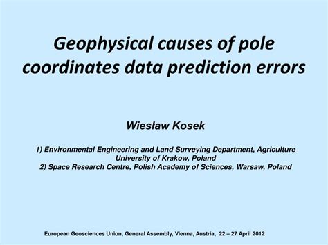 Ppt Geophysical Causes Of Pole Coordinates Data Prediction Errors Powerpoint Presentation Id