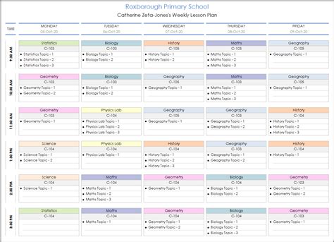 Excel Lesson Plan Template