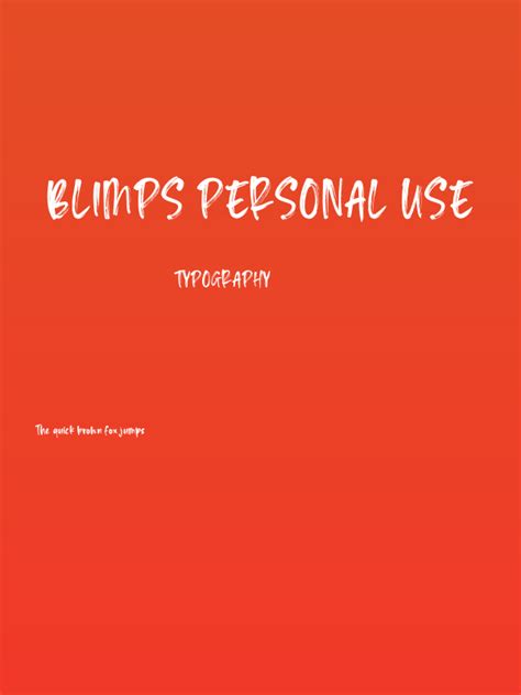 Blimps Personal Use Font Free Download Ttfotf