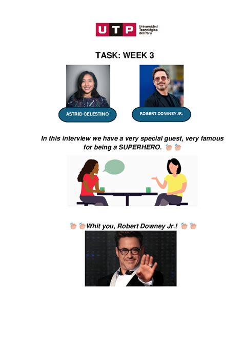 Week 02 Task Assignment Where Are You From Ingles I Task Week 3 In This Interview We