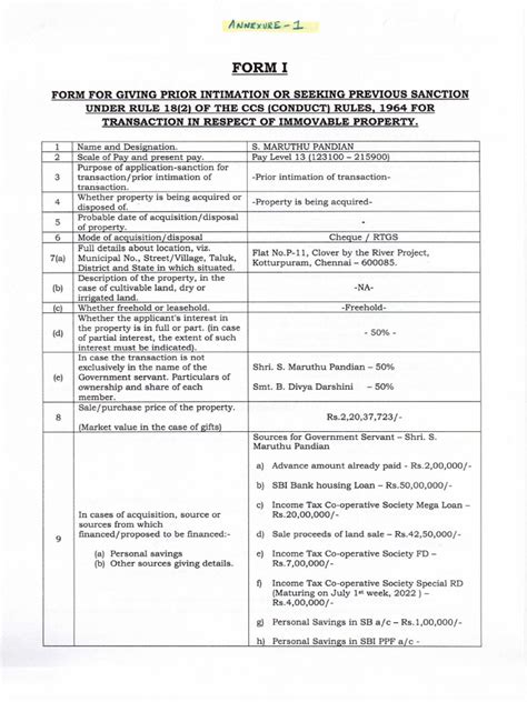 annexure 1 pdf