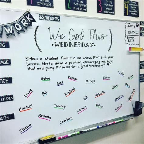 A White Board With Writing On It That Says We Got This Wednesday And