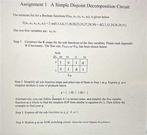 Assignment 1 A Simple Disjoint Decomposition Circuit