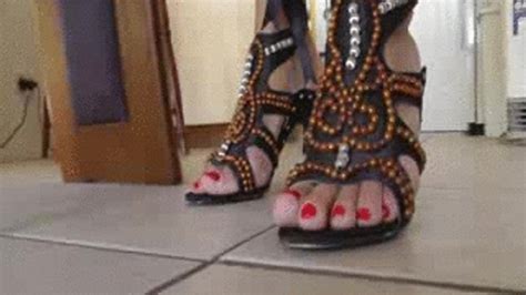 Shoeplay In Black Stiletto High Heel Sandals HD X WMV High Heels Fun Fetish