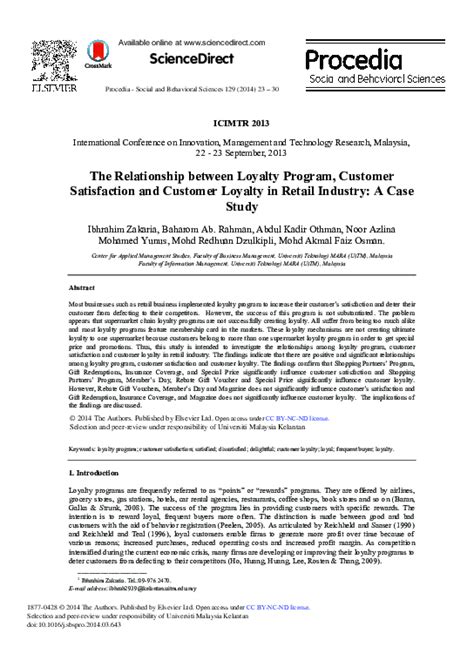 Pdf The Relationship Between Loyalty Program Customer Satisfaction And Customer Loyalty In