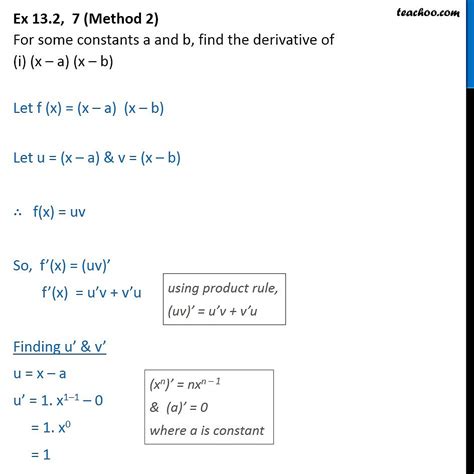 Ex 12 2 7 Find Derivative Of X A X B Teachoo