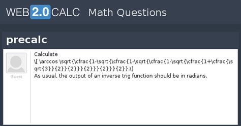 View Question Precalc