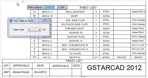 Cad Table To Excel