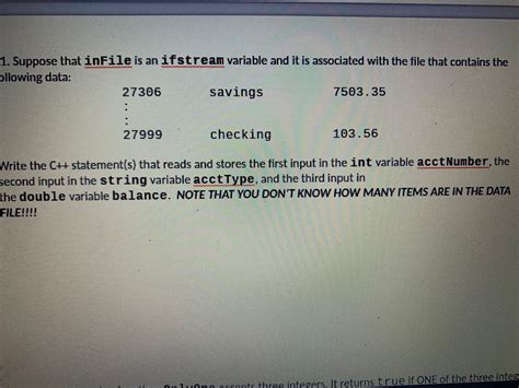 Answered Suppose That Infile Is An Ifstream Bartleby