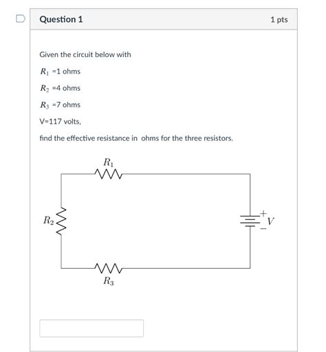 solved question 1 1 pts given the circuit below with r1 1