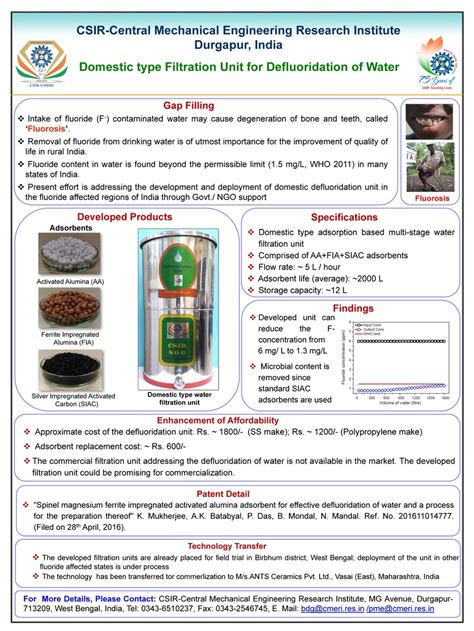 Pdf Domestic Type Filtration Unit For Defluoridation Of Water