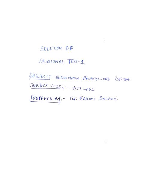 Blockchain Architecture Design Kit 061 St 1 Sol Even 21 22 Pdf