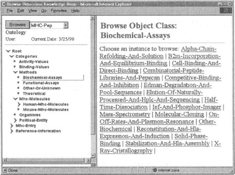 The Browser Consists Of A Hierarchical Viewer And An Information Frame Download Scientific