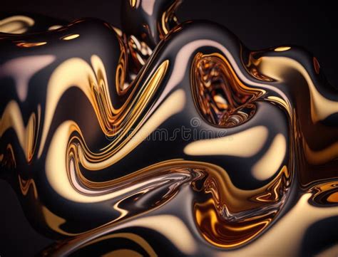 A Metallic Abstract Wavy Liquid Background Generative Ai Technology