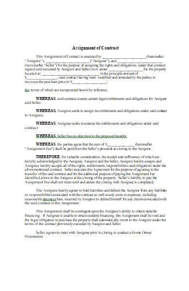 FREE 6 Sample Assignment Of Contract Templates In PDF