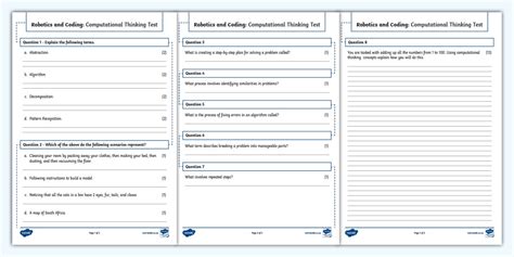 Robotics And Coding Computational Thinking Test Twinkl
