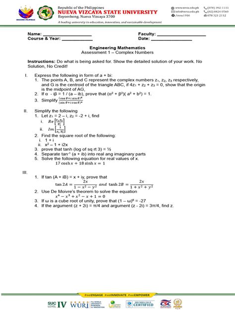 Activity 1 Complex Number Pdf