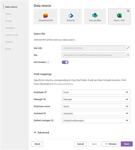 Excel Csv — Plumsail Orgchart 10 Documentation