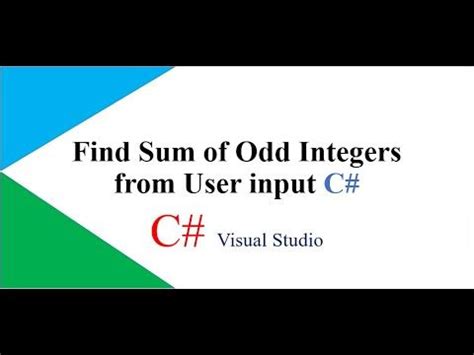 Sum Of Odd Numbers From User Inpu In C Program Odd Integers Odd Numbers Sum