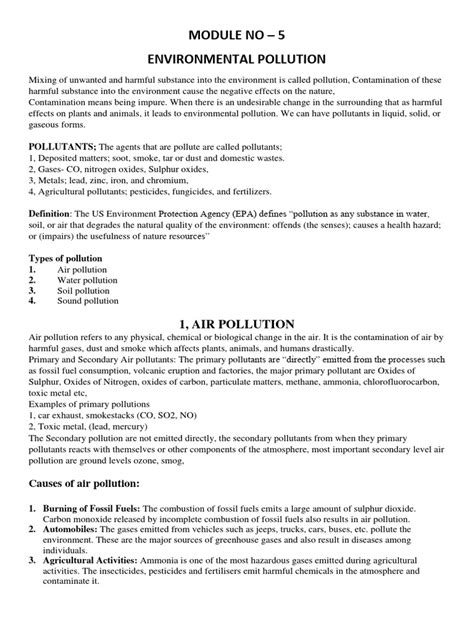 Evs Module 05 Pdf Soil Water Pollution