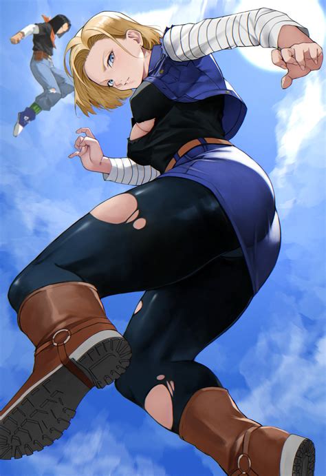 Android 18 And Android 17 Dragon Ball And 1 More Drawn By Yoshio55level Danbooru