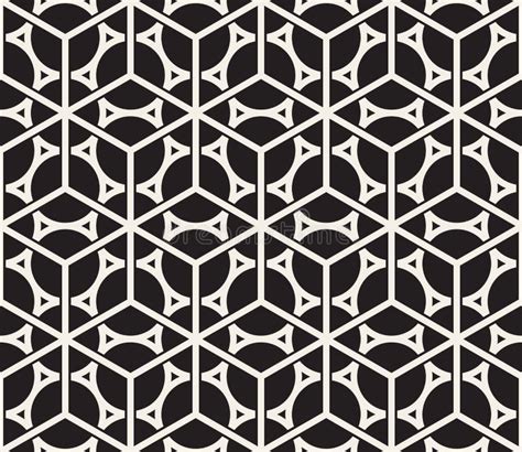 Vector Seamless Black And White Rounded Geometric Pattern Stock Illustration Illustration Of