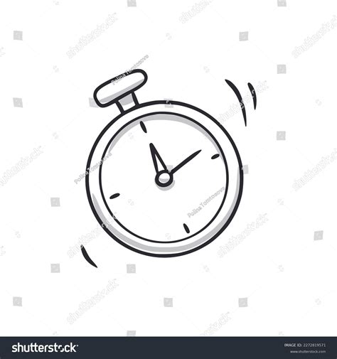 Timer Watch Doodle Icon Stopwatch Clock Stock Vector Royalty Free