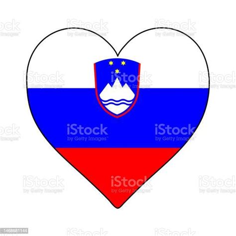 슬로베니아 하트 모양 플래그입니다 슬로베니아를 사랑하십시오 슬로베니아를 방문하십시오 남유럽 유럽 유럽 연합 벡터 일러스트레이션 그래픽 디자인 개념에 대한 스톡 벡터 아트 및