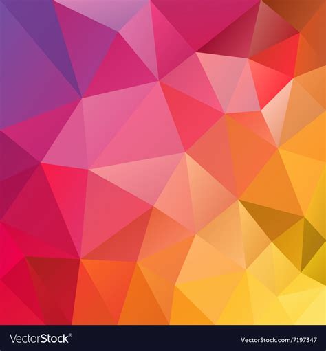 Yellow Red Spectrum Polygon Triangular Pattern Vector Image
