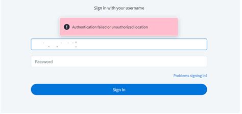authentication failed or unauthorized location on identitynow sandbox