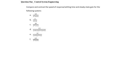 Solved Uestion Onecontrol System Engineering Compare And