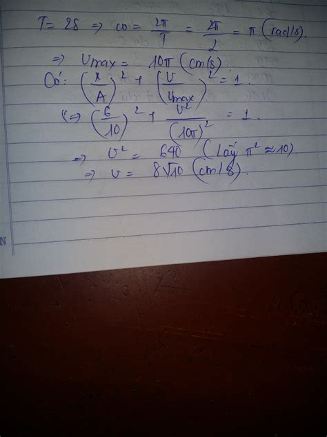 Một Chất điểm Dao động điều Hoà Dọc Theo Trục Ox Với Chu Kì T 2 S Và Biên độ A 10 Cm Tốc độ