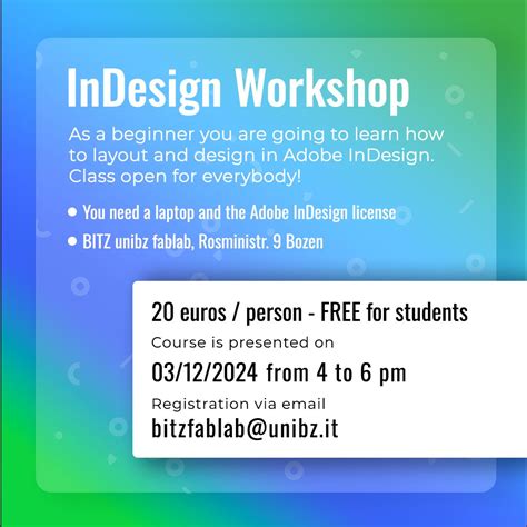 Visit Us In Fablab For This Beginner Friendly Indesign Workshop Kick