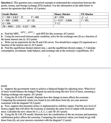 Solved Question Please Do F To H And Using IS Model Chegg Com