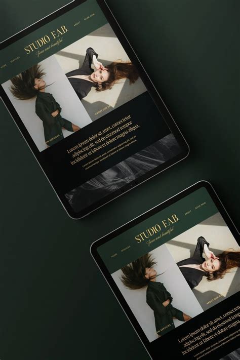Luxury Salon Website Design Dark Green And Gold Website Dark Website