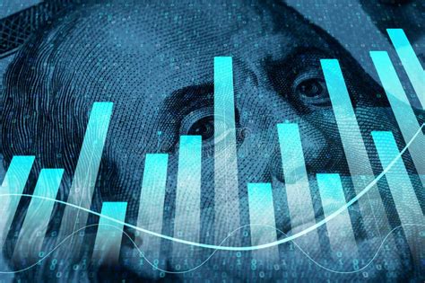 Charts Against The Background Of A Paper Dollar Bill Digitalization Of The Economy Impact Of