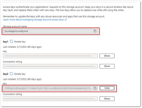 Share The Storage Account Access Key Bsure Documentation