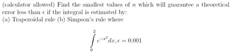 solved calculator allowed find the smallest values of n