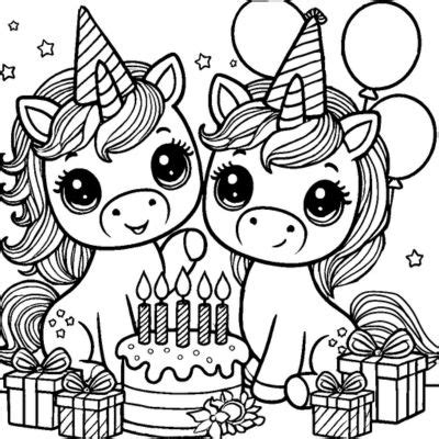 Unicorn Happy Birthday Coloring Sheet