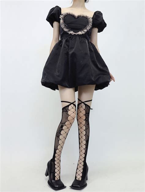 Rose Goth Hollow Out Stockings Cutiekill