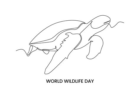 Premium Vector Continuous One Line Drawing A Turtle World Wild Life Concept Single Line Draw