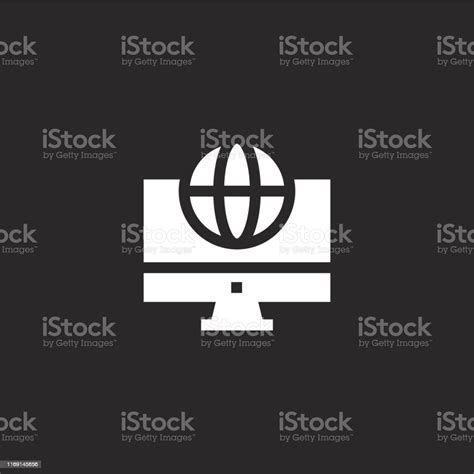 컴퓨터 아이콘을 연결합니다 웹 사이트 디자인 및 모바일 응용 프로그램 개발을위한 컴퓨터 아이콘을 채웠다 검은 색 배경에 격리 된 채워진 소셜 미디어 컬렉션의 컴퓨터 아이콘