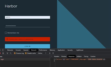 CSRF Token Invalid Issue Goharbor Harbor GitHub