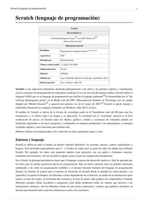 Pdf Scratch Lenguaje De Programación · Pdf Filescratch Lenguaje De