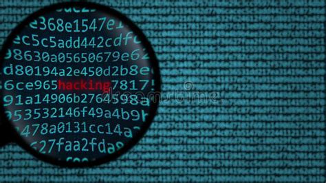 Hacking Text Consisting Of Many Symbols On Computer Monitor 3d Rendering Stock Illustration