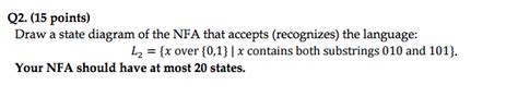 Solved Draw A State Diagram Of The NFA That Accepts Chegg Com