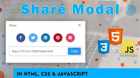How to Make a Share Modal UI Design using HTML CSS JavaScript | Source ... | Css, Javascript ...