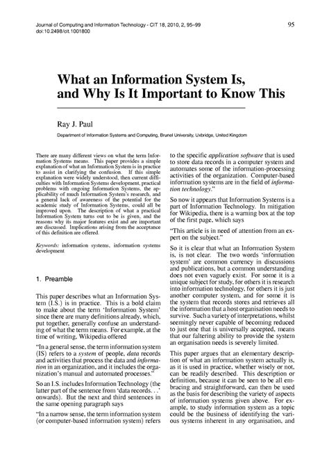 Managment Information System Lecture Notes Journal Of Computing And Information Technology